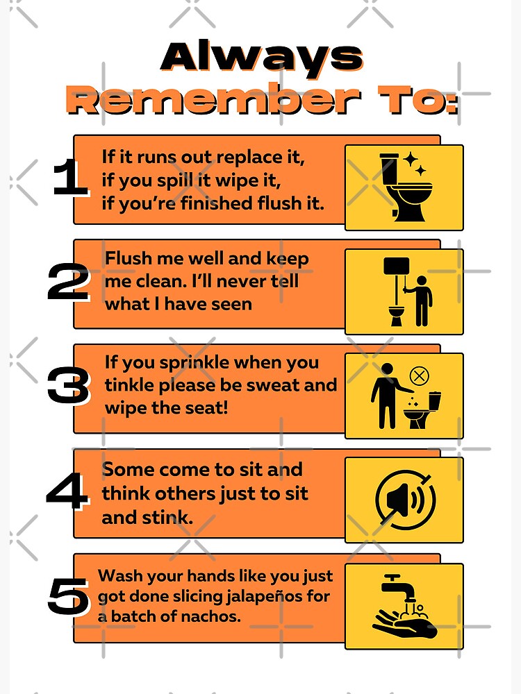 "Bathroom Rules - funny toilet" Art Board Print for Sale by ReadytoWork ...