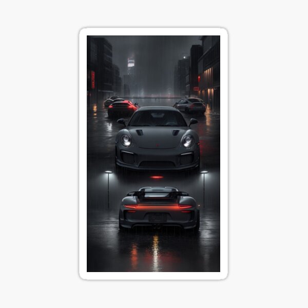 "porshe GT3 RS neon" Sticker by ComicPrawn | Redbubble