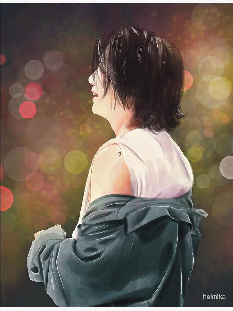 "BTS Suga "7" tattoo - beautiful illustration" Sticker by helmika ...