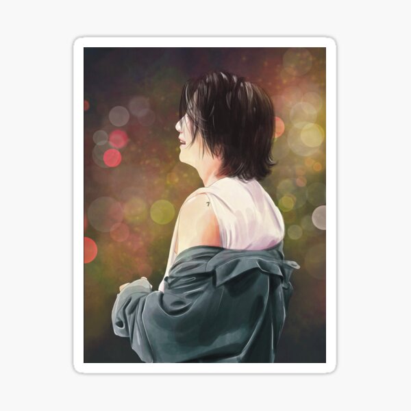 "BTS Suga "7" tattoo - beautiful illustration" Sticker by helmika ...