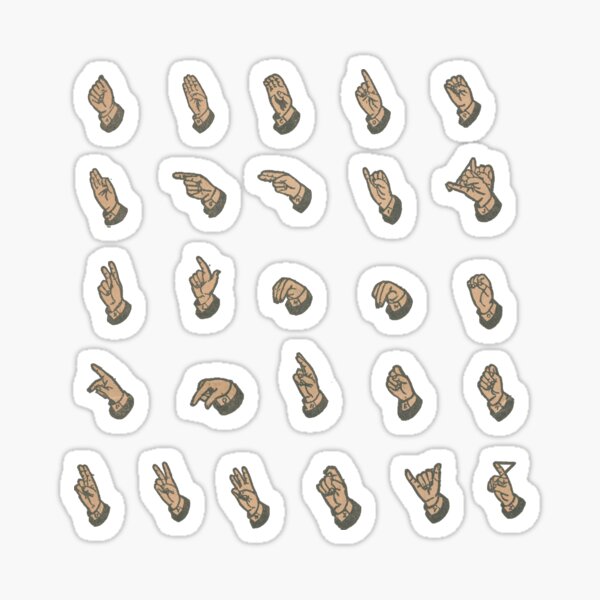 "Handy Sign Language - Sticker Sheet Pack" Sticker by elevens | Redbubble