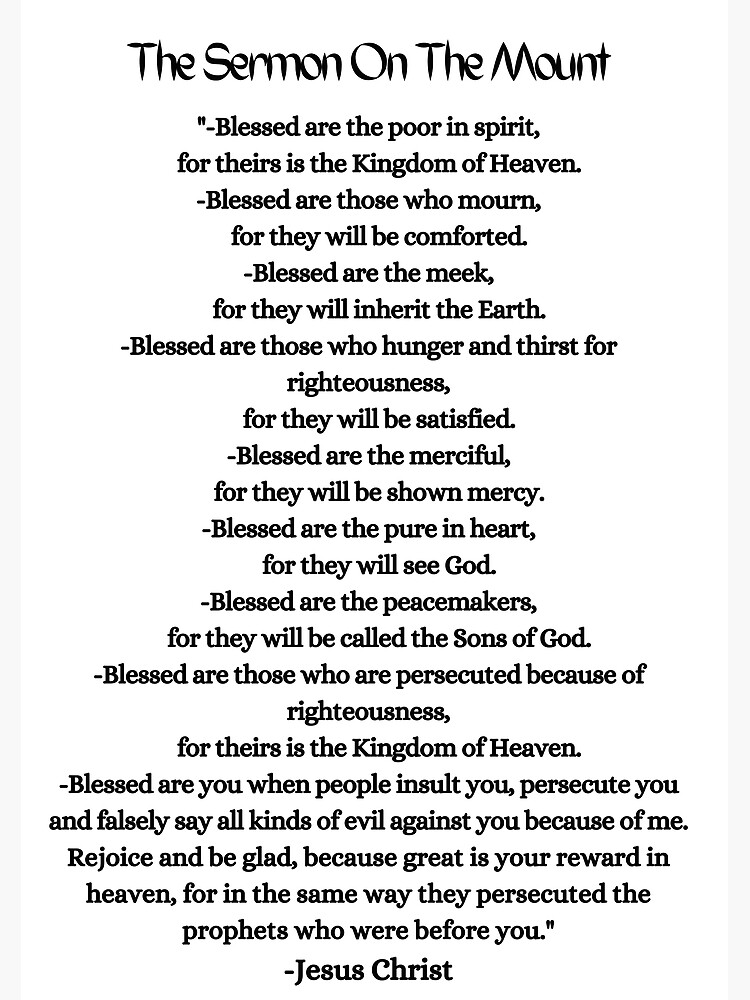 "The Sermon On The Mount" Poster for Sale by NYCfindsGod | Redbubble