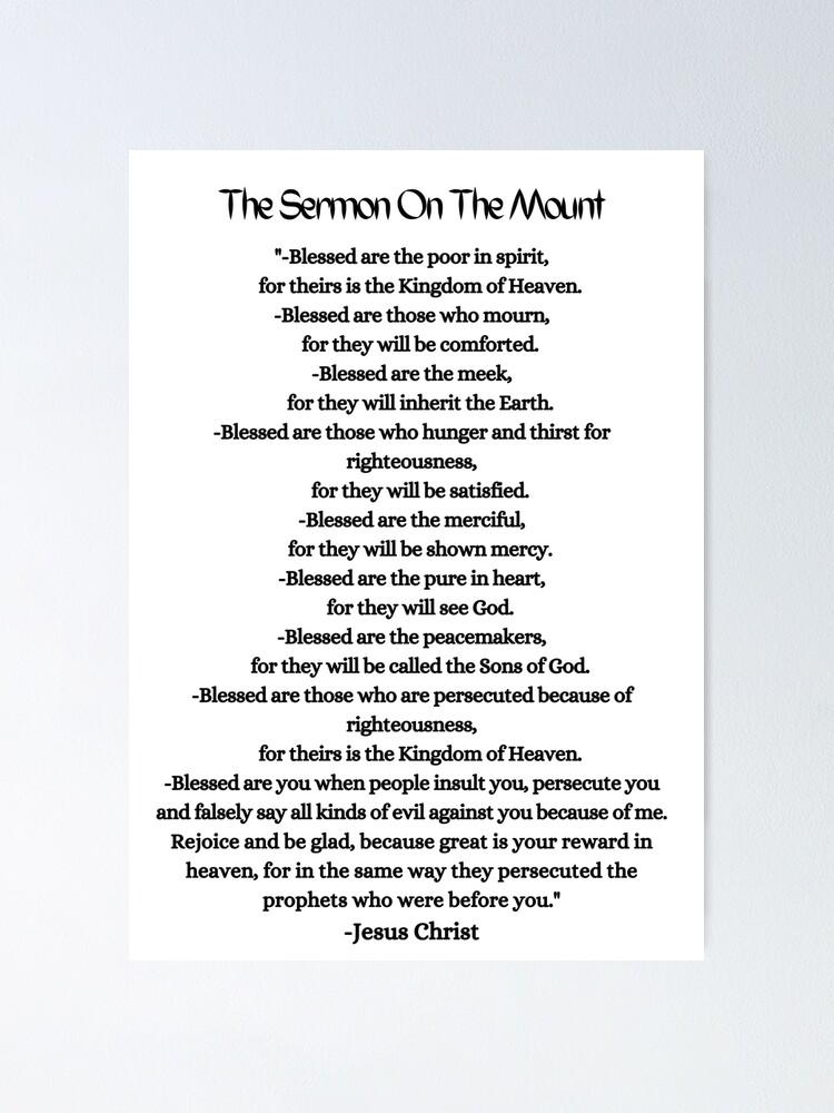 "The Sermon On The Mount" Poster for Sale by NYCfindsGod | Redbubble