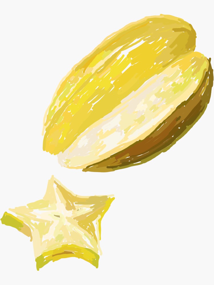 "Starfruit line art" Sticker for Sale by AnnaE-Designs | Redbubble