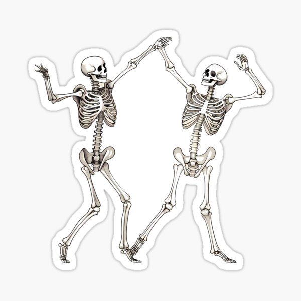 "Funny Halloween Dancing Skeletons" Sticker for Sale by SupernovaDSGN ...