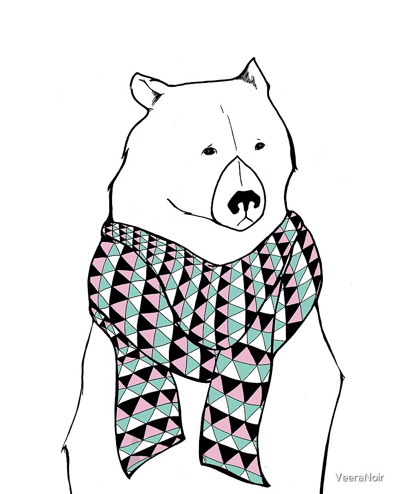 "Bear in a Scarf" by VeeraNoir | Redbubble