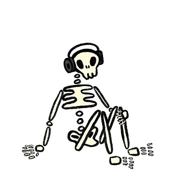 "Music skeleton" Sticker for Sale by tuppaware-art | Redbubble