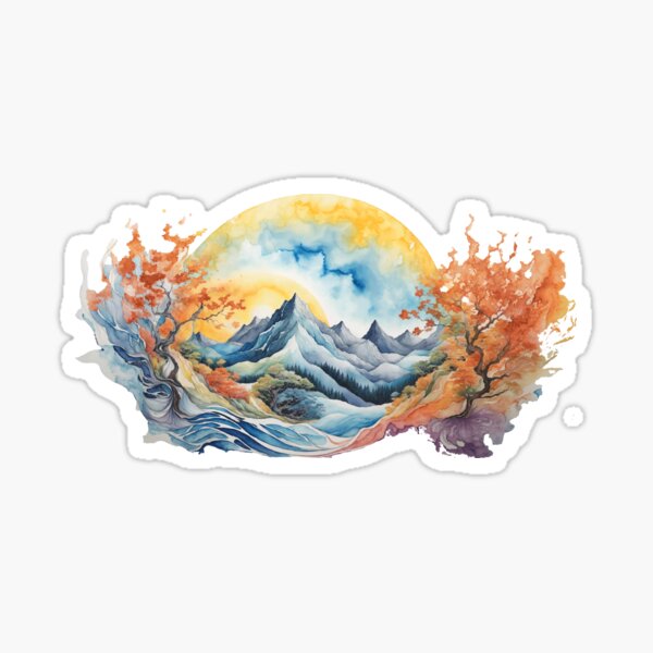 "Torn Paper Mountain" Sticker for Sale by Glenburn Graphics | Redbubble