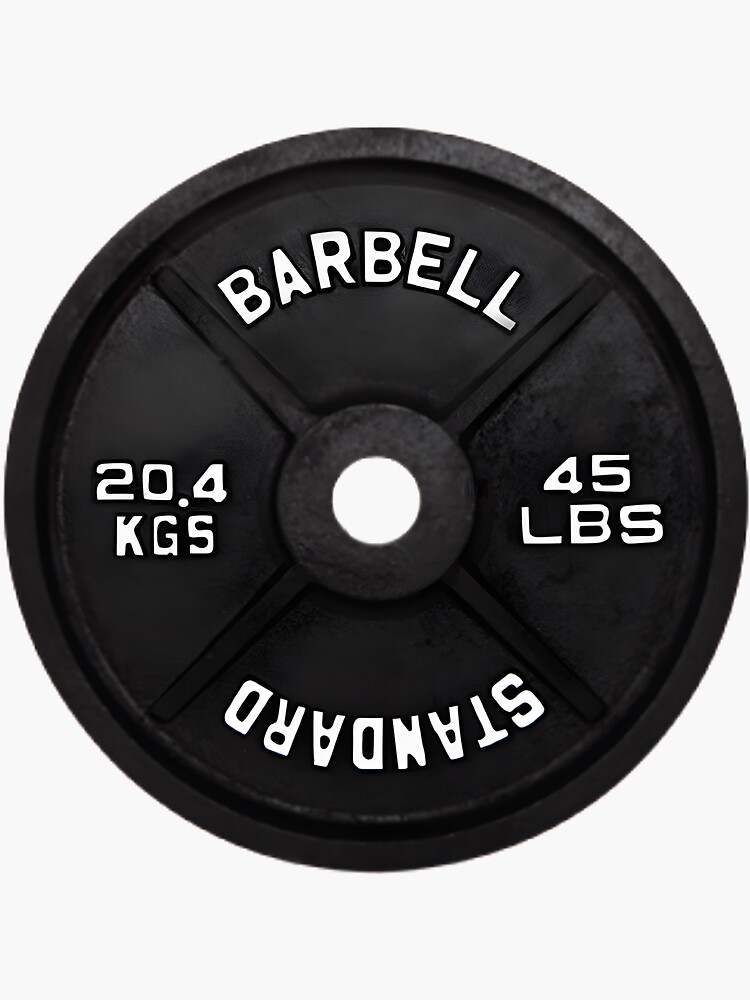 "Standard barbell plate 45 LBS " Sticker for Sale by uqchhkevj34 ...