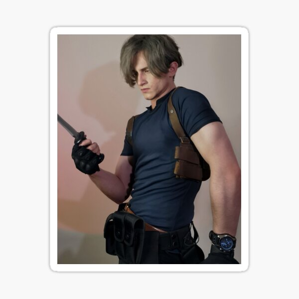 "Leon Kennedy Resident Evil 4 Remake Cosplay Print" Sticker for Sale by ...