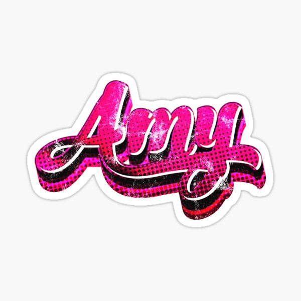 "Amy Retro Girls Name Hot Pink Faded Vintage" Sticker for Sale by KB ...