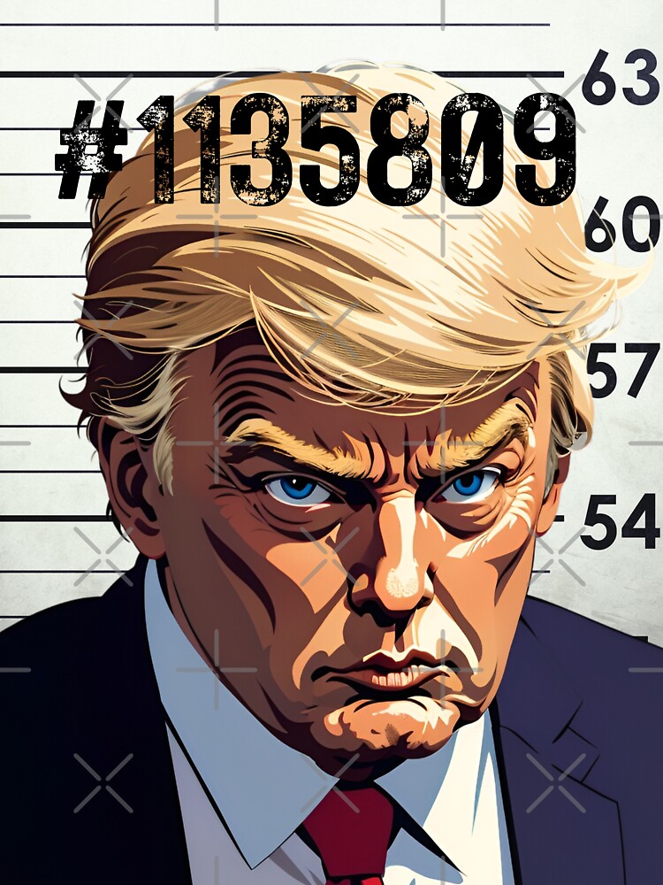 "1135809 Cartoon Inspired Trump Mugshot" Sticker for Sale by ElLocoMus ...