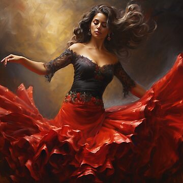 "Beautiful Spanish Dancer Oil Painting" Poster for Sale by AerinDigital ...