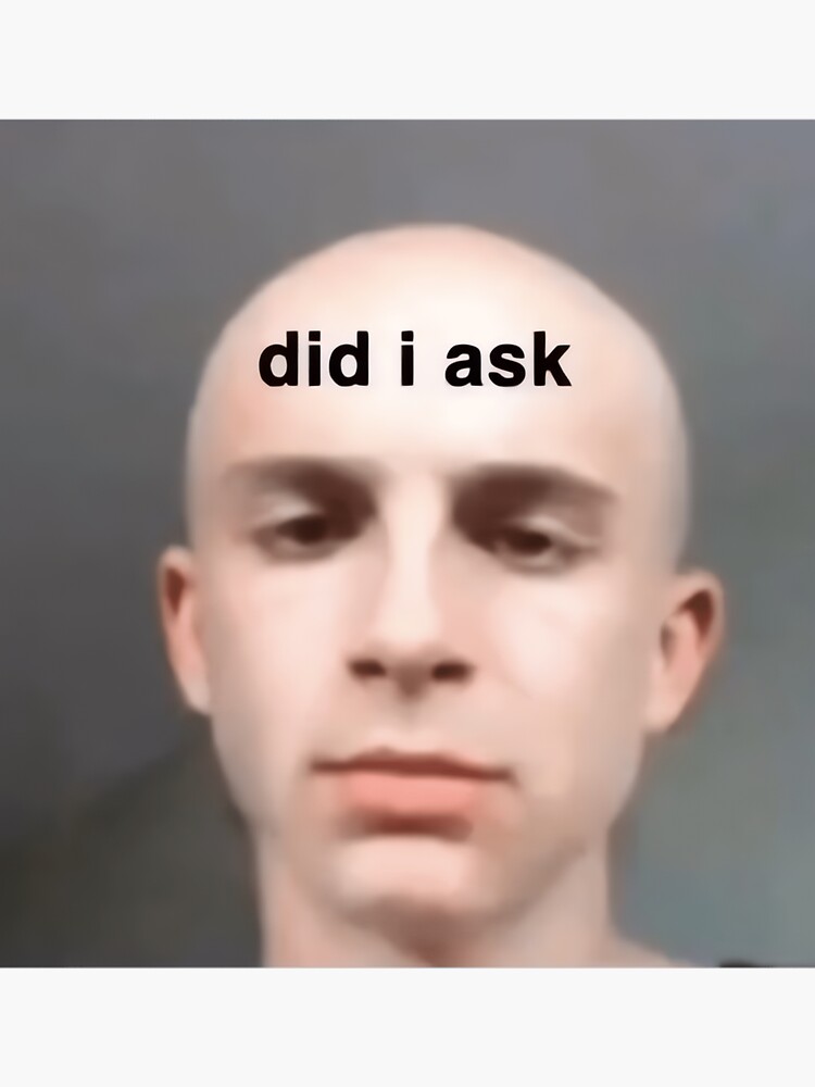 "timothee chalamet bald did i ask meme " Sticker for Sale by cnbtnfek99 ...
