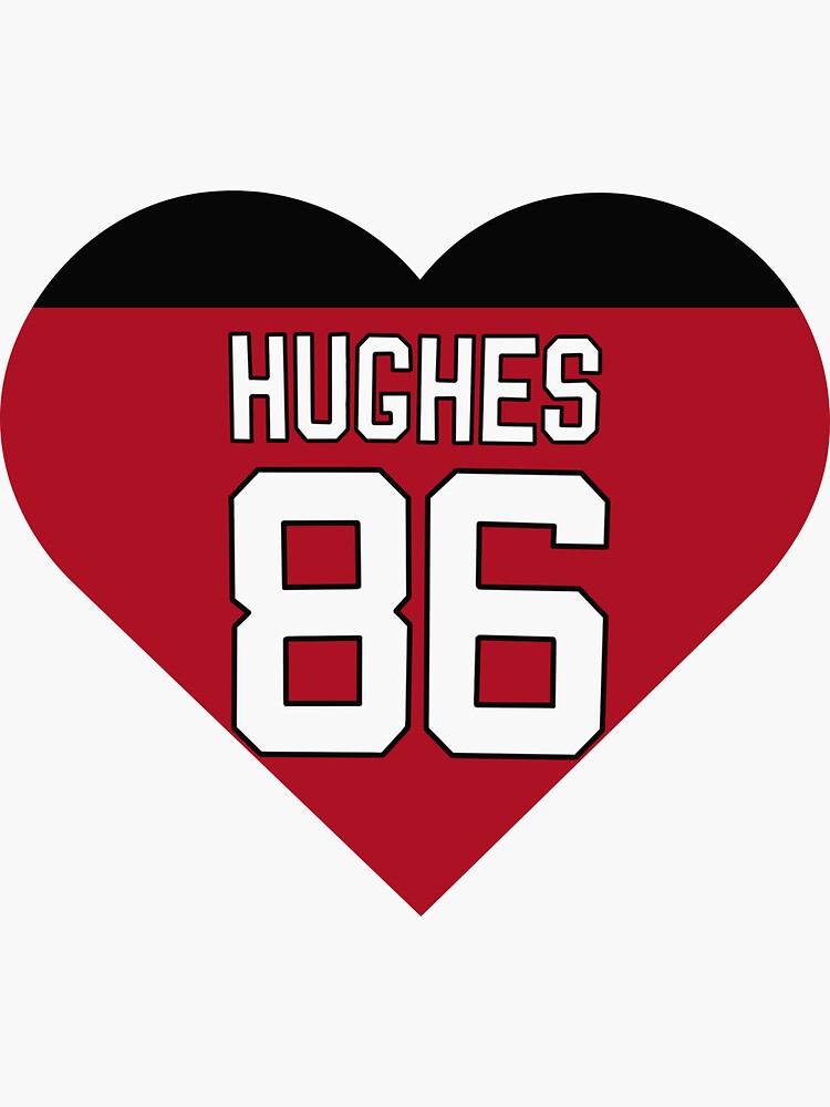 "Jack Hughes Jersey Heart" Sticker for Sale by aenewby | Redbubble