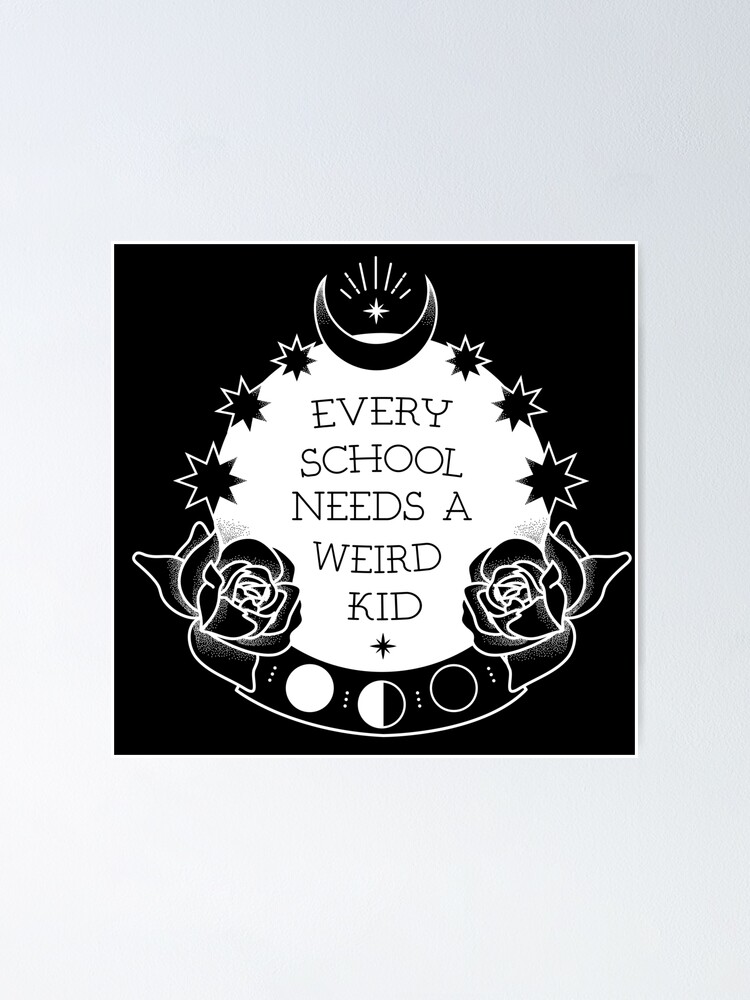 "Weird Kid At School Crystal Ball Tattoo Monochrome Graphic" Poster by ...