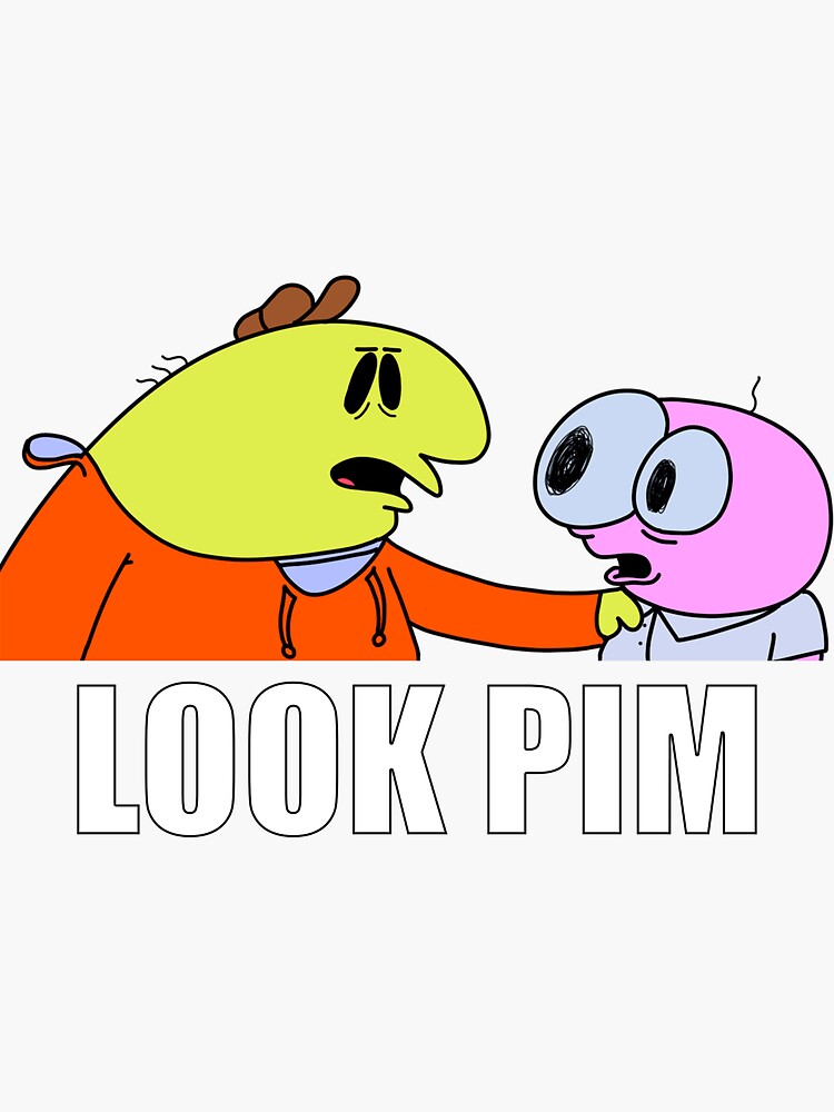 "Smiling Friends "Look Pim"" Sticker for Sale by M-Pack | Redbubble