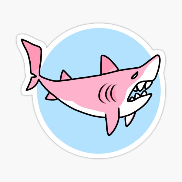 "pink shark w/ background" Sticker for Sale by thotfulgrapes | Redbubble