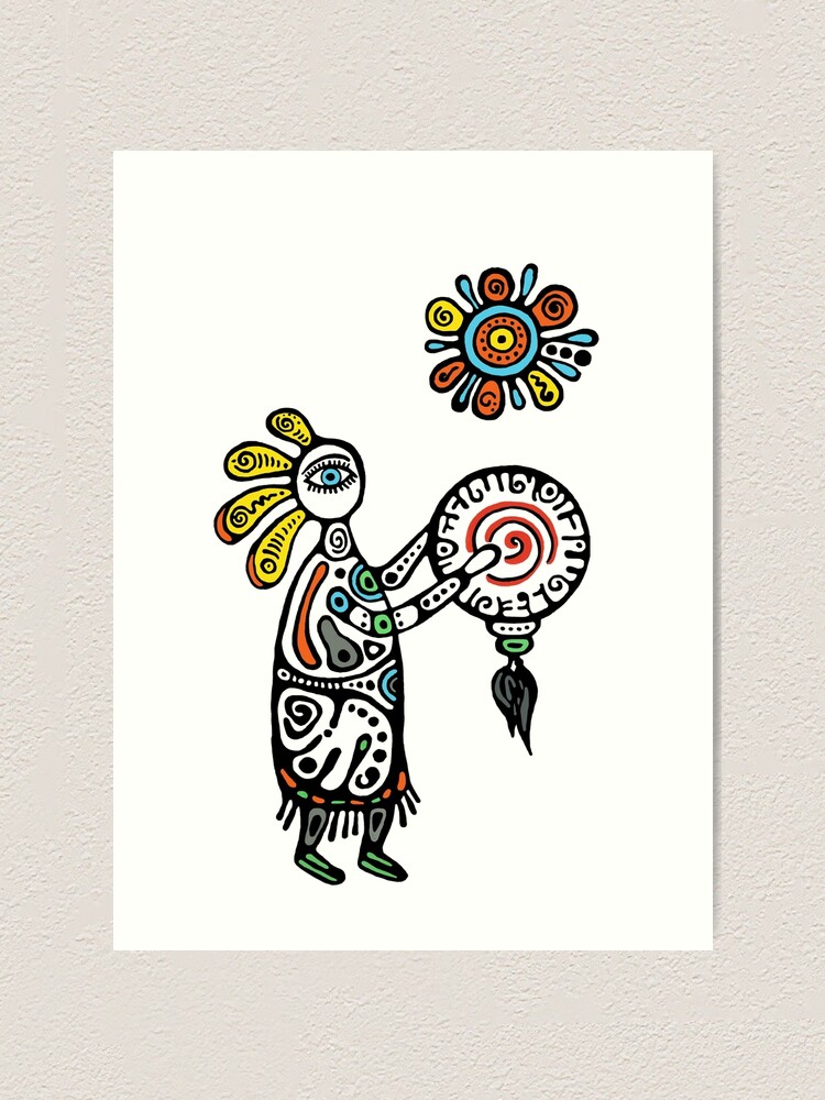 "Shamanic sun" Art Print by ahautribe | Redbubble