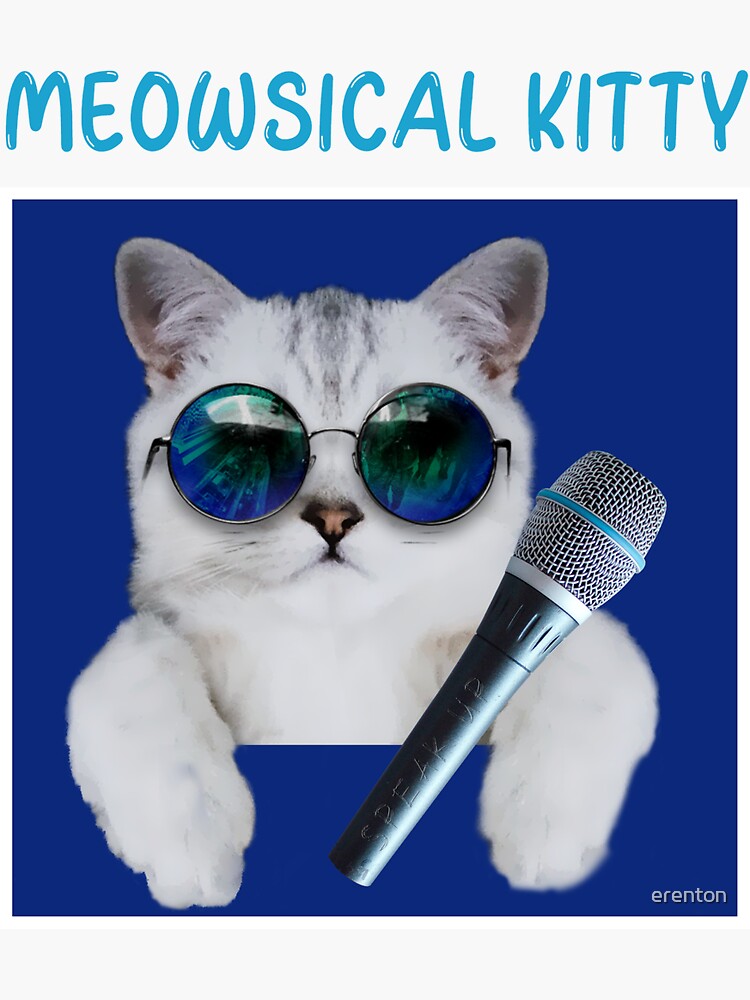 "Meowsical Kitty" Sticker for Sale by erenton | Redbubble