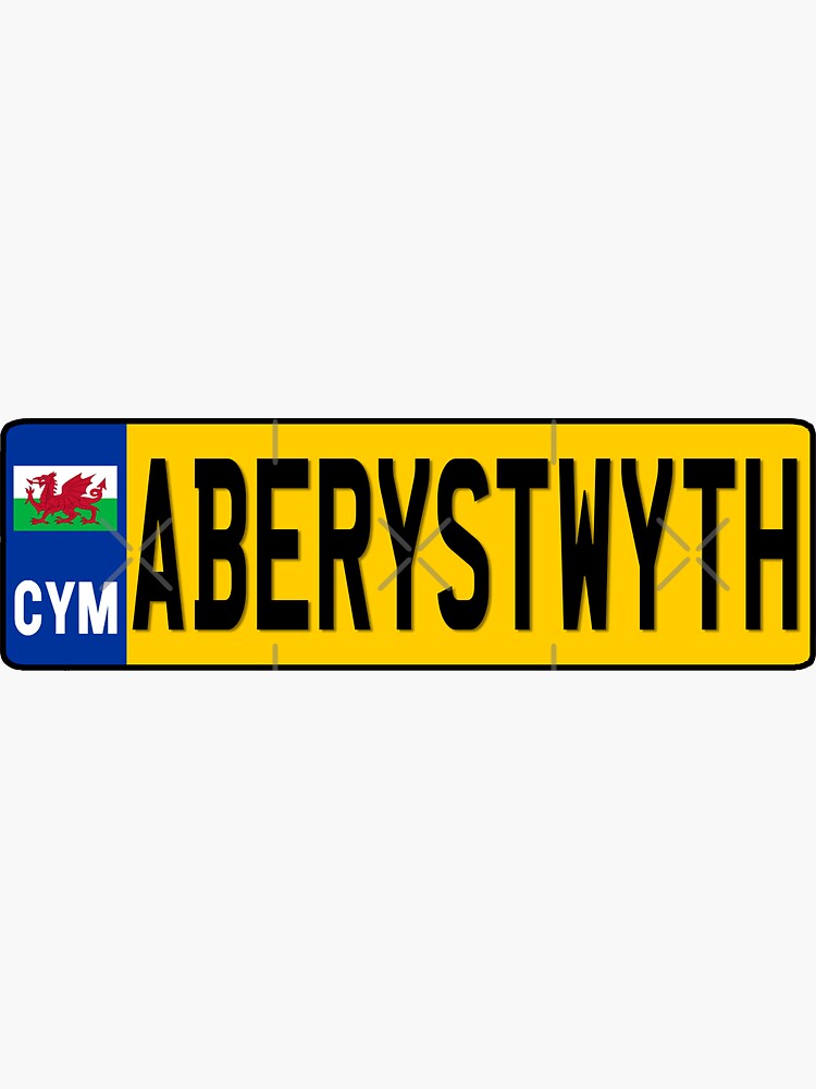 "Aberystwyth CYM Wales License Plate" Sticker for Sale by ...