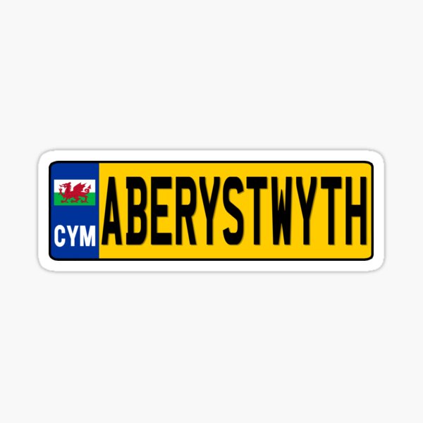 "Aberystwyth CYM Wales License Plate" Sticker for Sale by ...