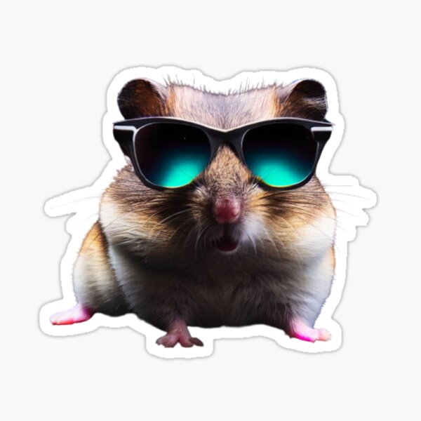 "Cute hamster with sunglasses" Sticker by TandeM- | Redbubble