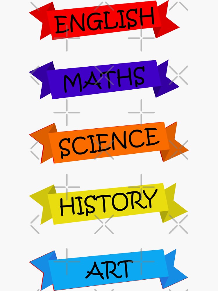 "School Subjects Sticker Pack/Labels" Sticker for Sale by yudhacolthing ...