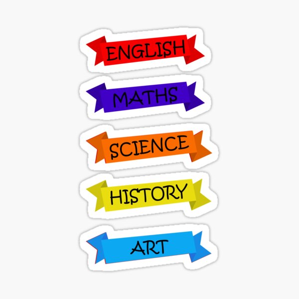 "School Subjects Sticker Pack/Labels" Sticker for Sale by yudhacolthing ...