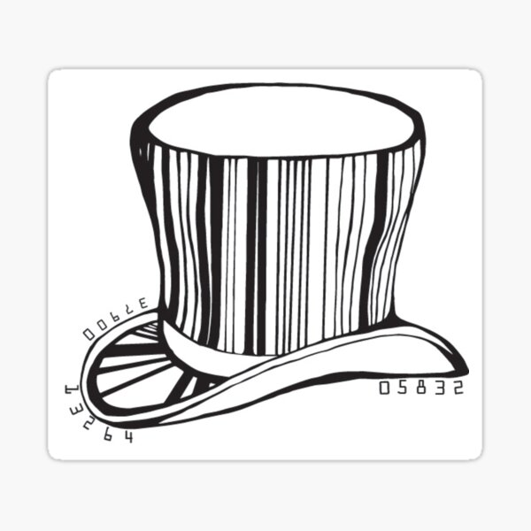 "Barcode Top Hat" Sticker by thoughtsoflove | Redbubble