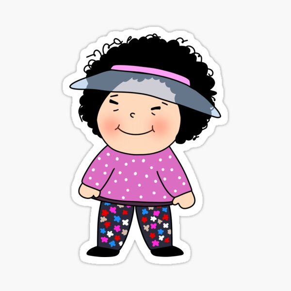 "Ajumma - Korean: 아줌마" Sticker for Sale by Babush-kat | Redbubble