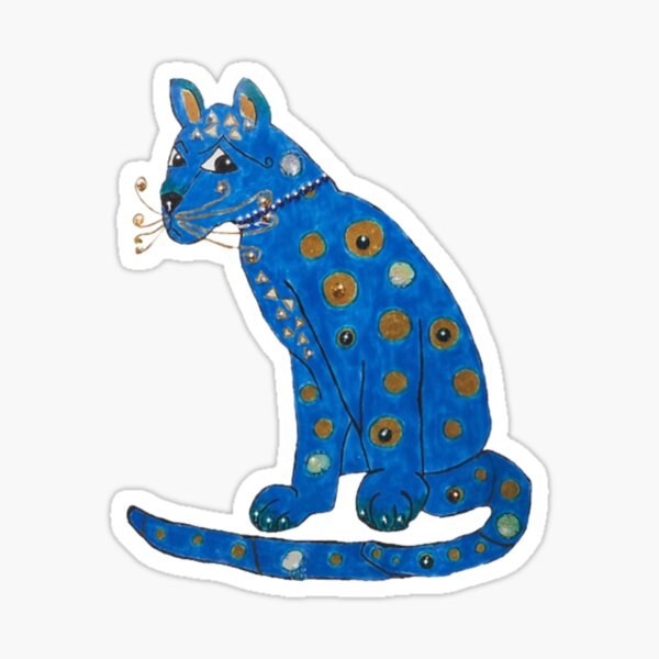 "blue cat " Sticker for Sale by ValerieChamplin | Redbubble