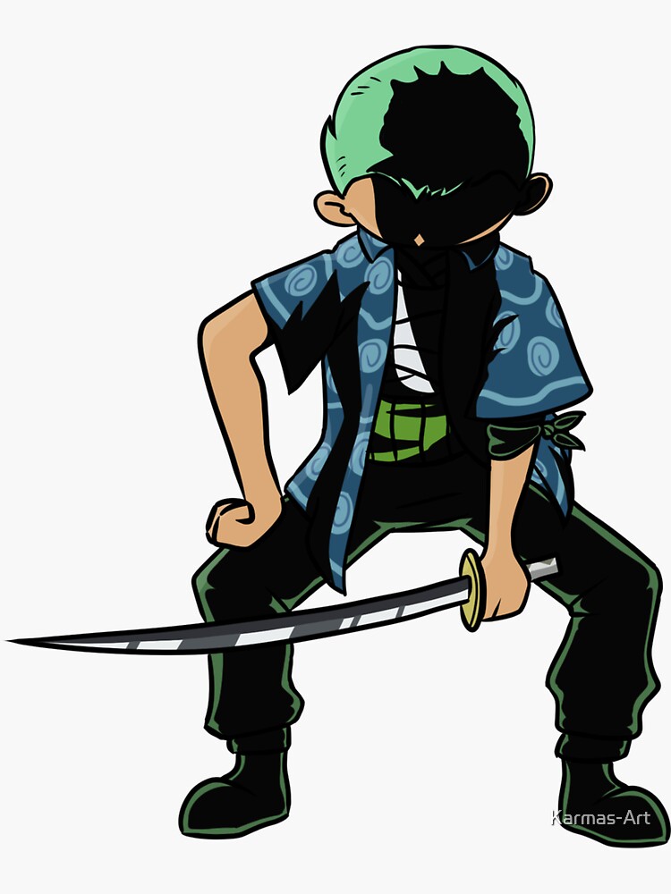 "One Piece Chibi Roronoa Zoro Stance" Sticker for Sale by Karmas-Art ...