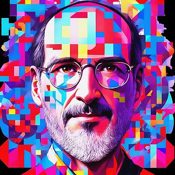 "Apple Founder Steve Jobs Colorful Portrait " Sticker for Sale by ...