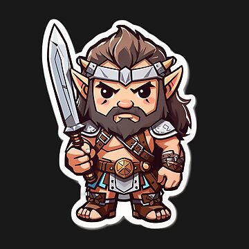 "Beastly Battle Roar, Chibi barbarian" Stickerundefined by DBPauwels ...