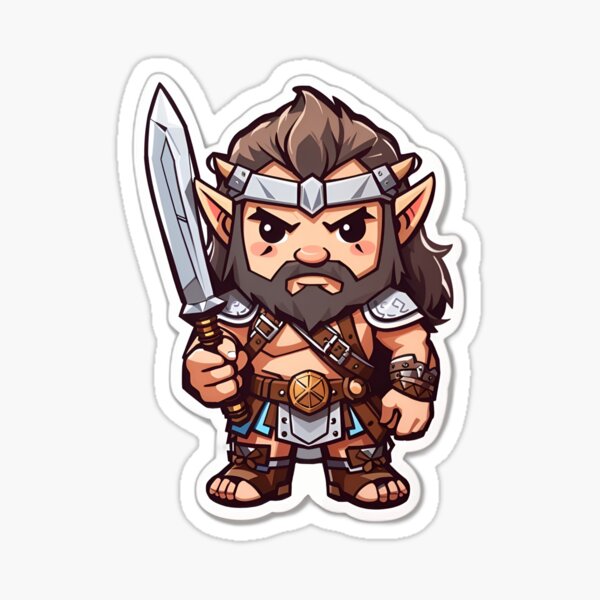 "Beastly Battle Roar, Chibi barbarian" Stickerundefined by DBPauwels ...