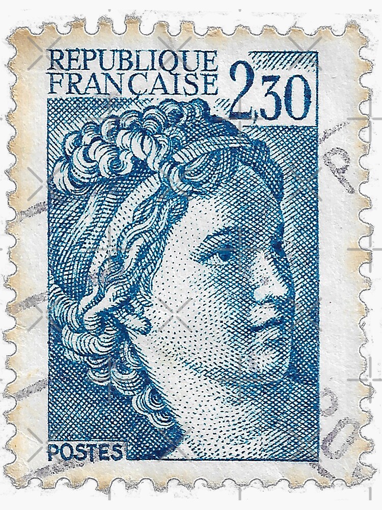 "Vintage France Marianne Postal Stamp 2.30FF" Sticker for Sale by ...