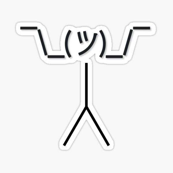 "ASCII Shrug Shrugging Emoji Emoticon shirt" Sticker for Sale by ...