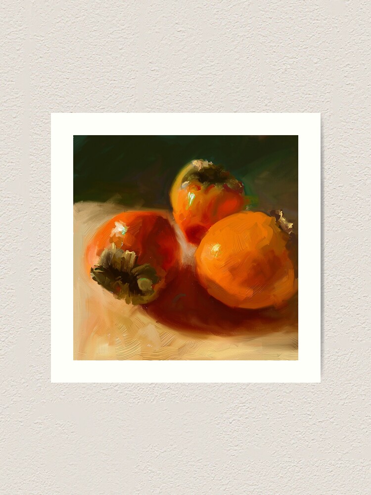 "Oil Painting of Persimmons" Art Print for Sale by Anne Marie Propst ...