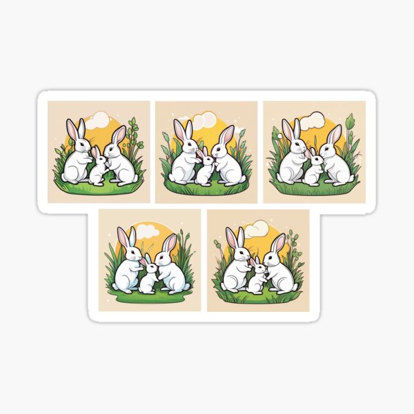 "Rabbit Family [pack of 5 different photos]" Sticker for Sale by ...