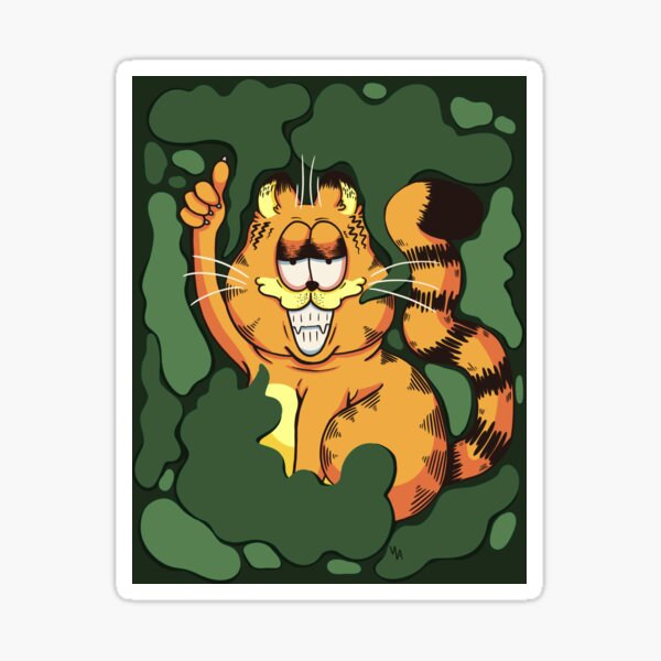"Garfield with BG" Sticker for Sale by Oliero-987 | Redbubble