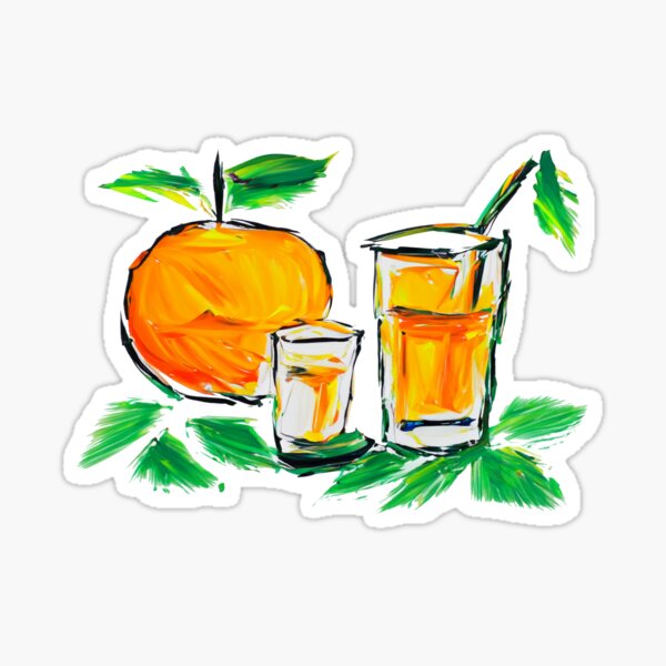 "Aesthetic Orange Juice" Sticker for Sale by TestingN-cap | Redbubble