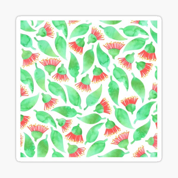 "Australian Gum Blossom" Sticker for Sale by CraftedDom | Redbubble
