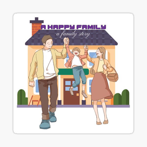 "a happy family" Sticker for Sale by Fashion-styler | Redbubble