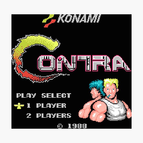 "Contra Vintage Title Screen by PixelRetro" Photographic Print for Sale ...