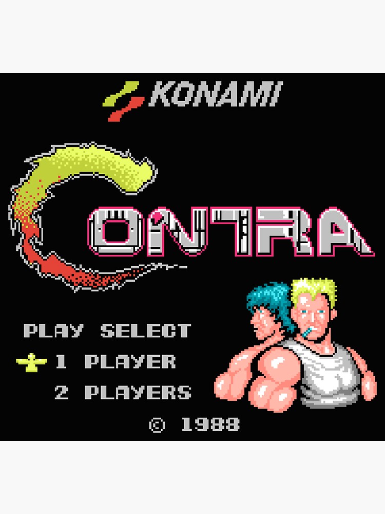 "Contra Vintage Title Screen by PixelRetro" Sticker for Sale by ...
