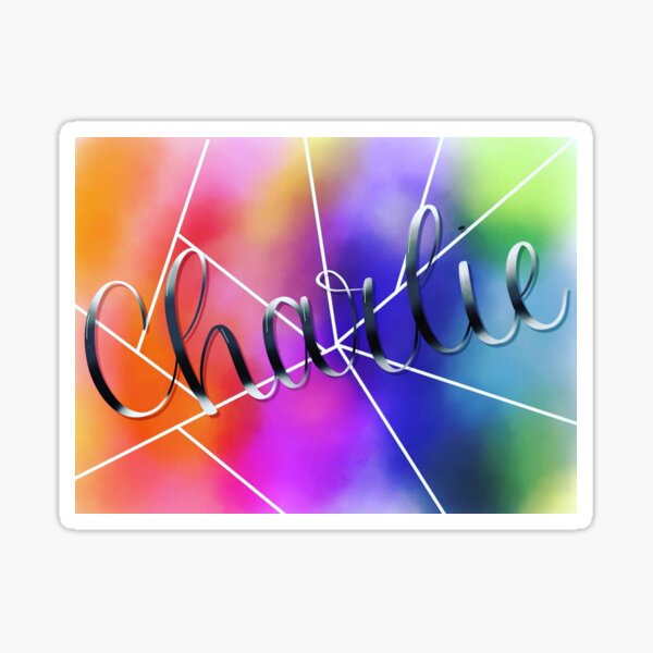 "Name Charlie Typography Watercolor Calligraphy" Sticker for Sale by ...