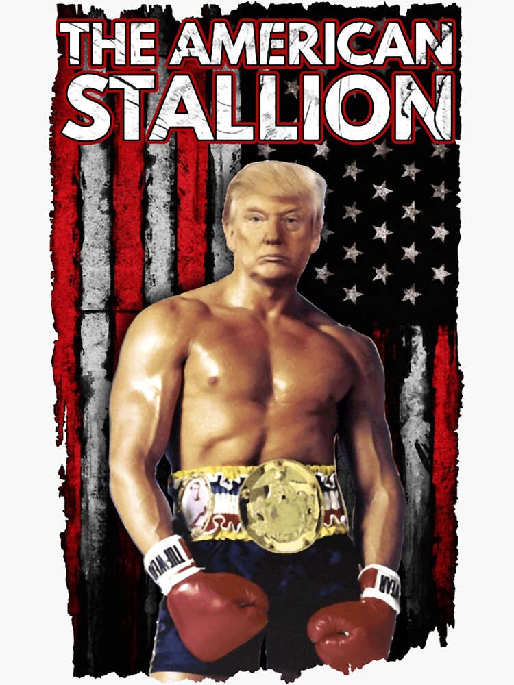 "Boxer Trump Rocky Trump Meme" Sticker for Sale by MONALAMOUREA | Redbubble