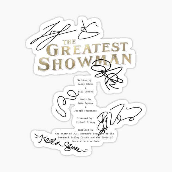 "The Greatest Showman Script" Sticker for Sale by CapnMarshmallow ...
