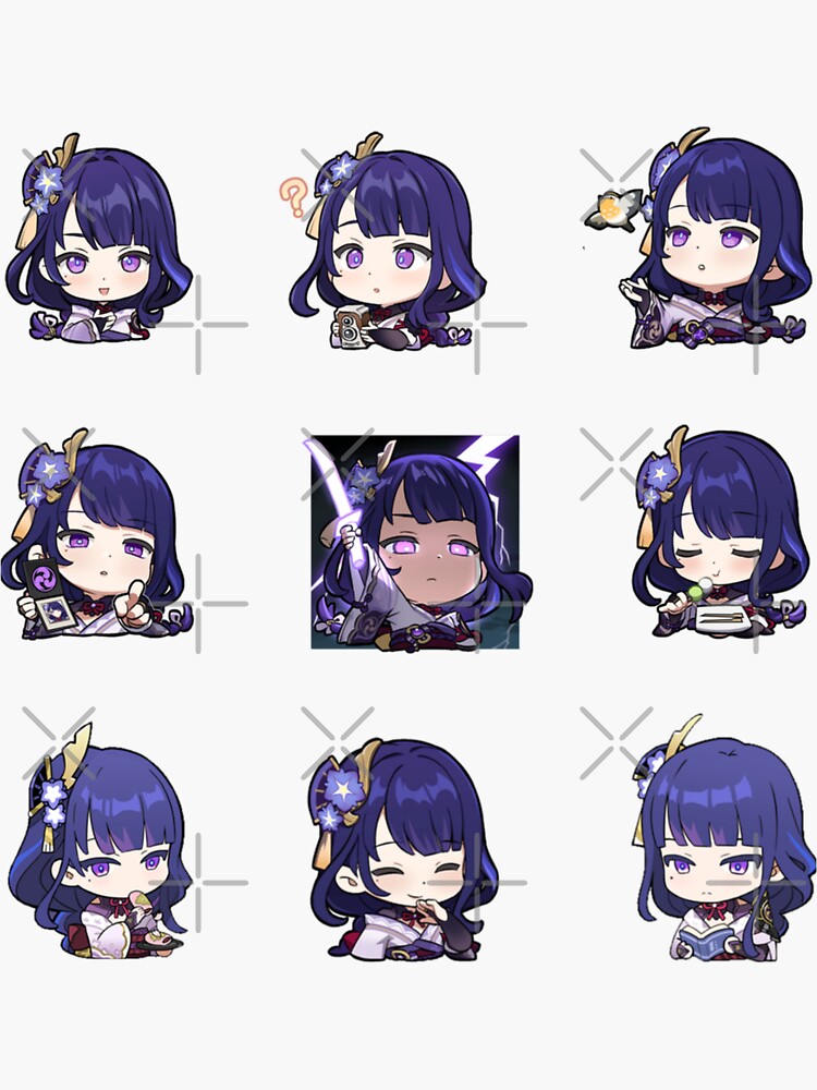 "Raiden Shogun pack - Genshin impact" Sticker for Sale by Animeestickr ...